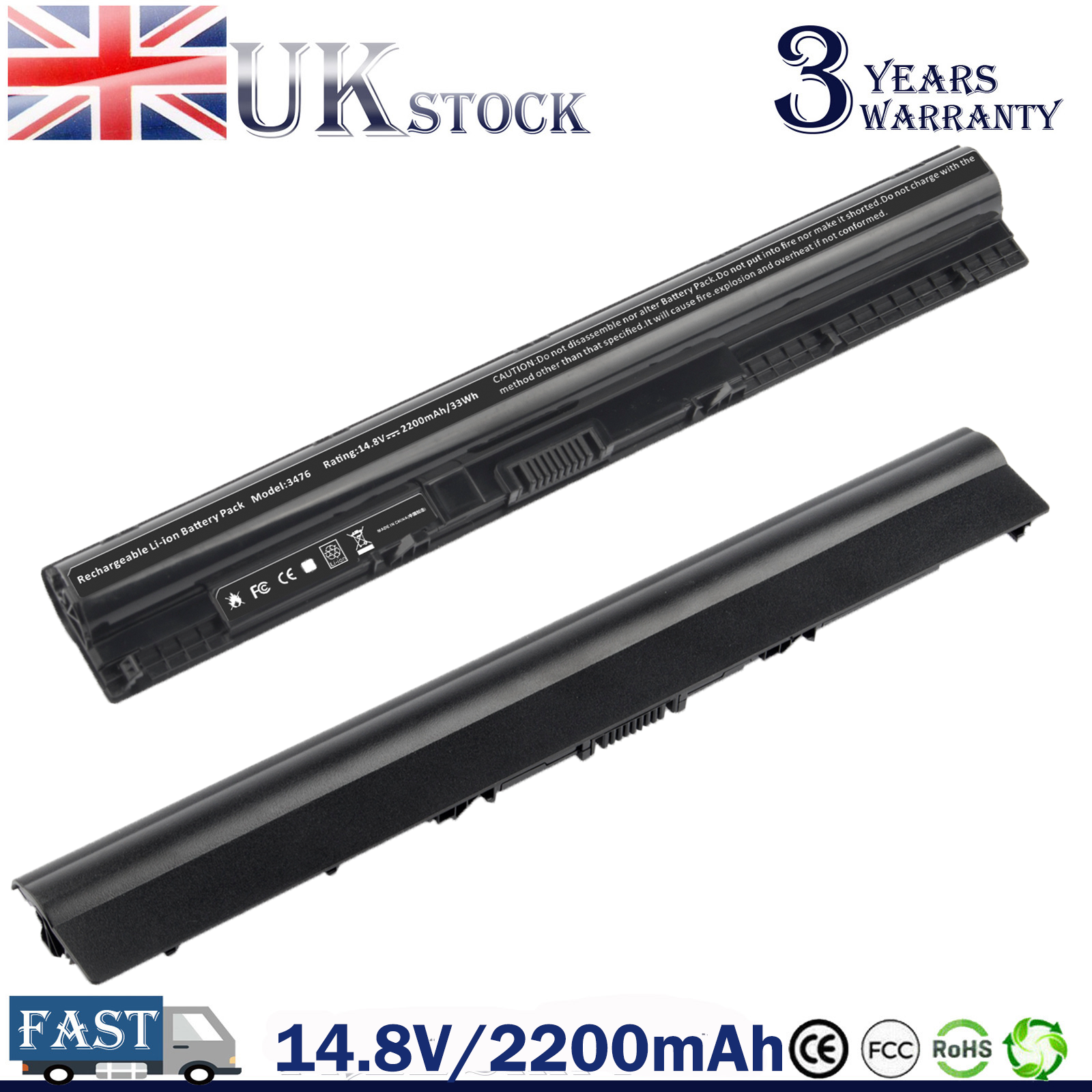 Battery for DELL VOSTRO 14 3458 3558 3559 3568 M5Y1K 991XP HD4J0 33Wh ...