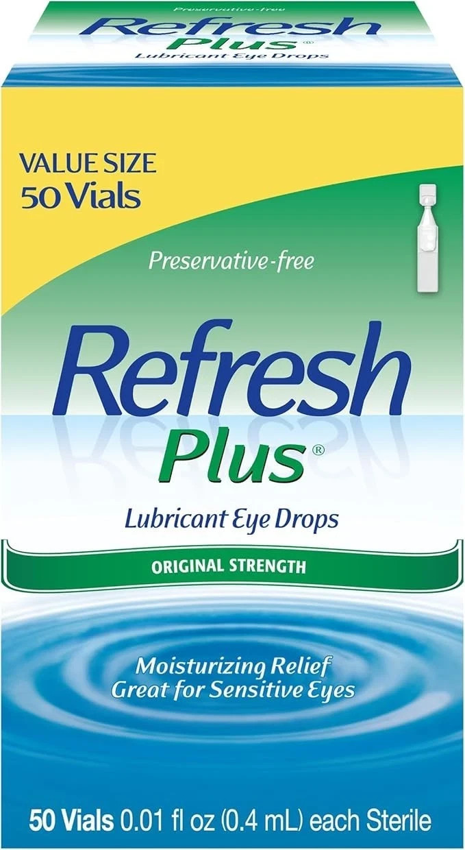 REFRESH PLUS LUBRICANT EYE DROP DRY EYES EXP 09/02/26 .05 5O VIALS ...