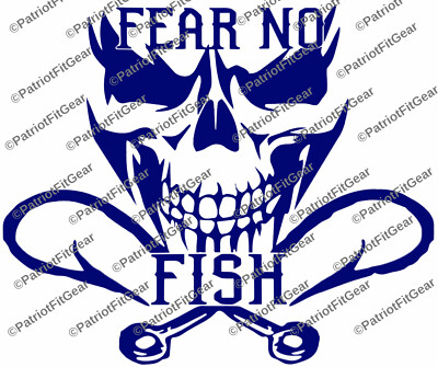 Fear No Fish,Fishing,Fish On,Skull,Angler,River Life,Fish,Sticker,Vinyl ...