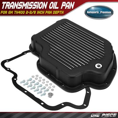New Finned Aluminum Black Transmission Oil Pan for GM TH400 2-3/8 Inch ...