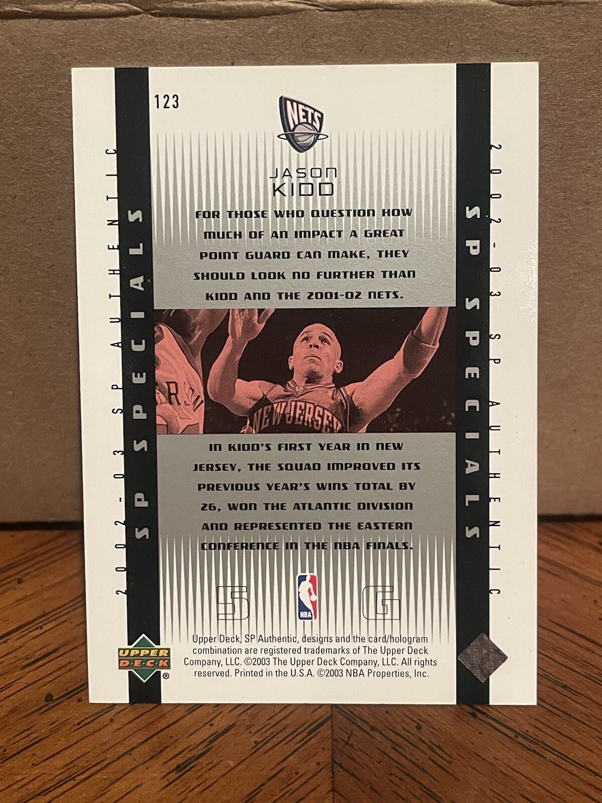 Jason Kidd 2002-03 Upper Deck SP Authentic #123 SP Specials 1332/2000 ...