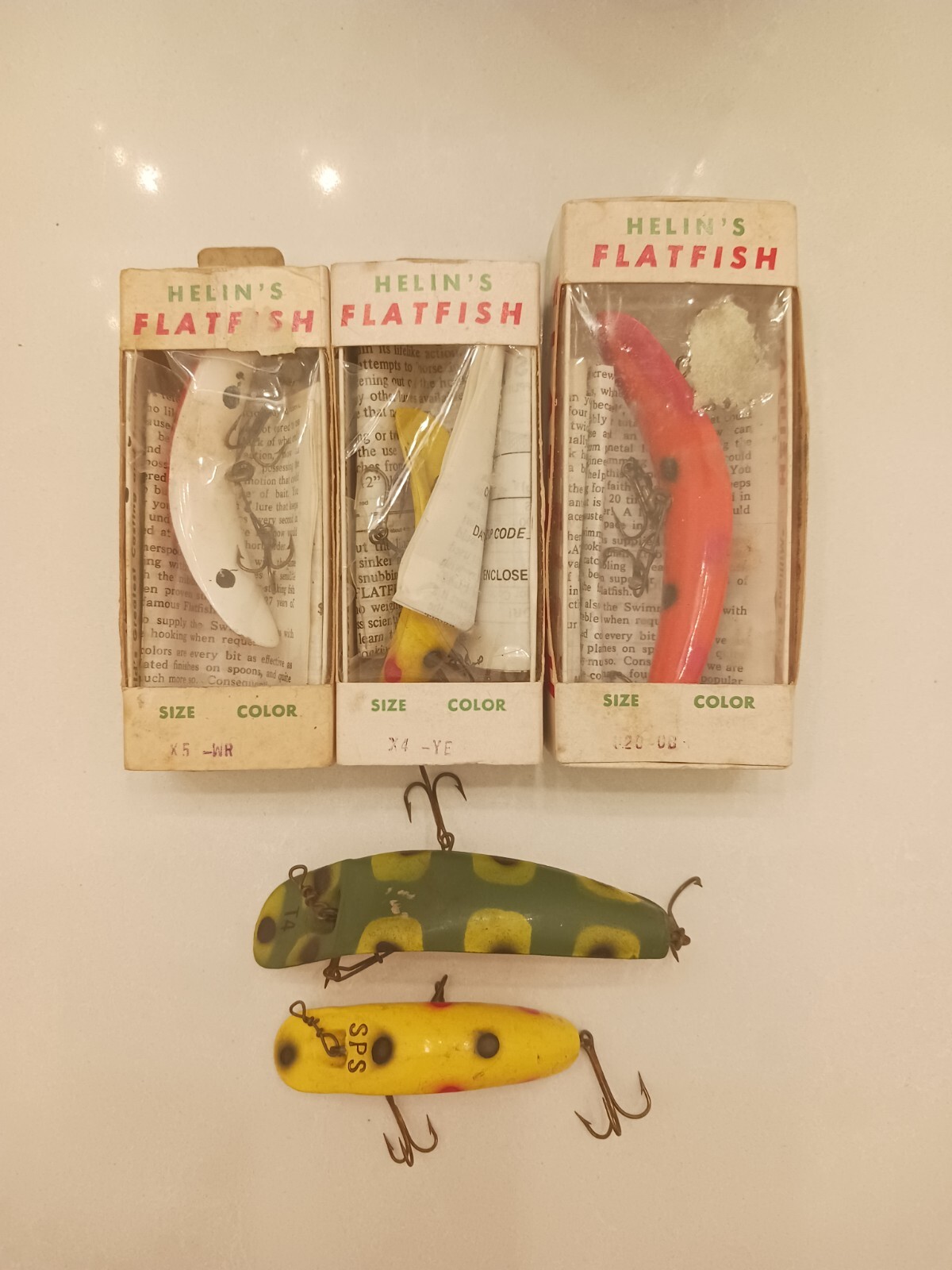Lot Of 5 Vintage Helin's Flatfish Lures | eBay