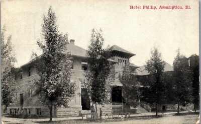 Hotel Phillip, Assumption, Illinois Postcard (1912) | eBay