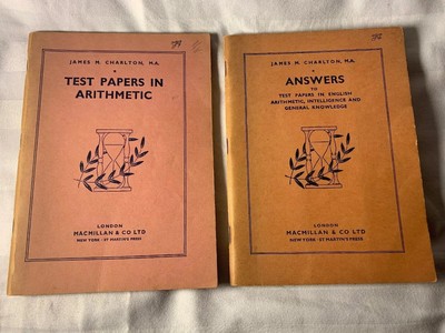Intelligence Books James M Charleton MA 1956 Paper In Arithmetic & 1955 ...