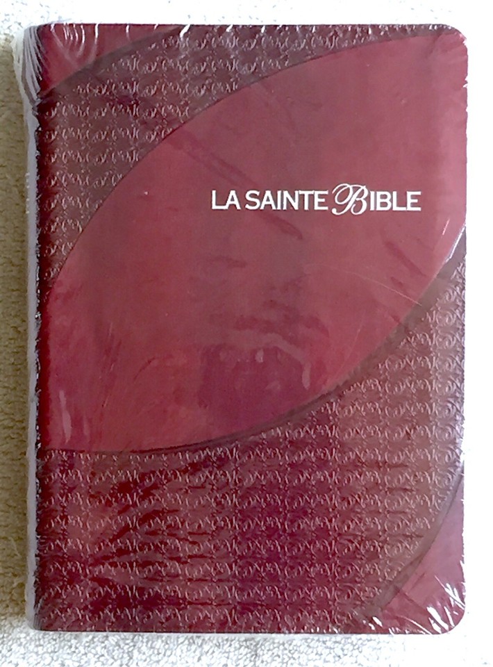 French Bible LARGE PRINT Compact, Louis Segond 1910 Burgundy Imitation ...