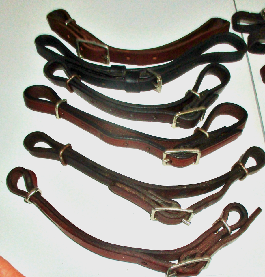 6 Leather Bridle Bit Curb straps-Bit Hobbles-Assorted Colors-Styles ...