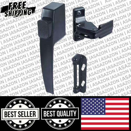 Push Button Screen Storm Door Latch Handle Set Night Lock Lever Metal ...