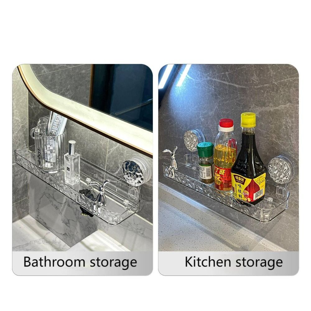 Wall Mounted Storage Rack Suction Cup Storage Box Storage Holder ...