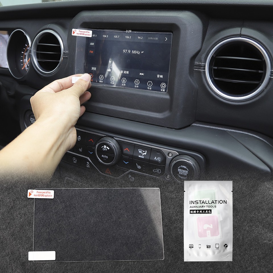 Glass Media Center Clear Touch Screen Protector Film For Jeep Wrangler ...