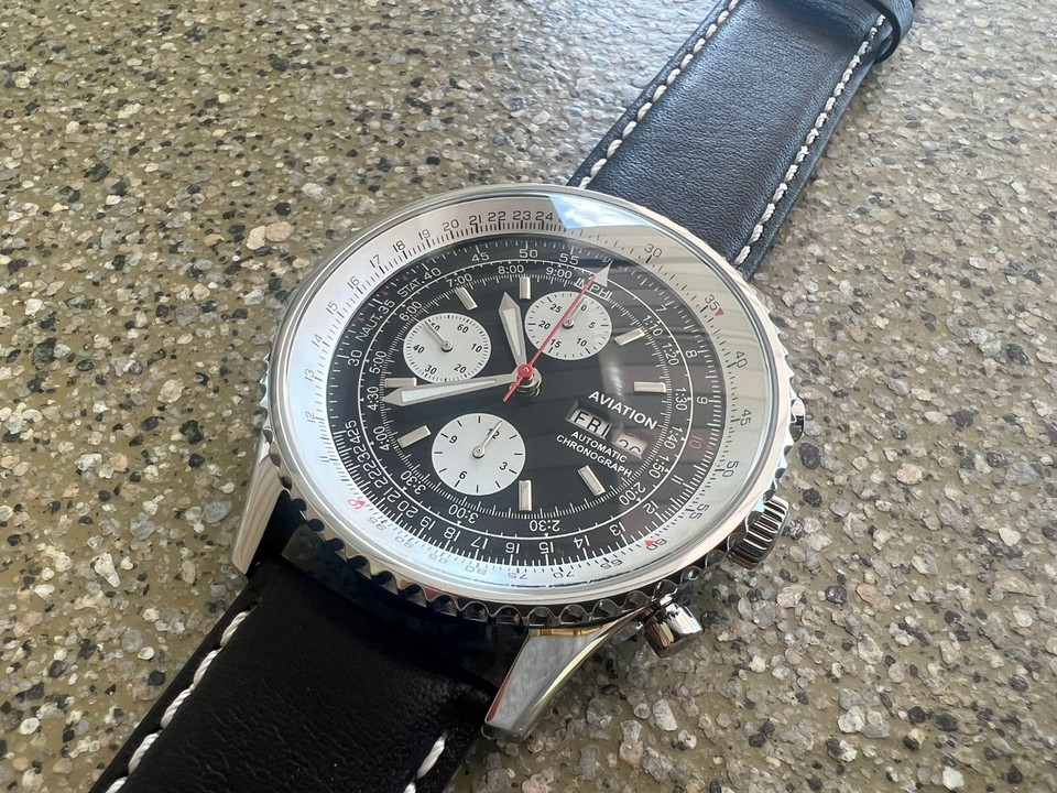 Aviation Automatic Chronograph watch Valjoux 7750 clone movement - new ...