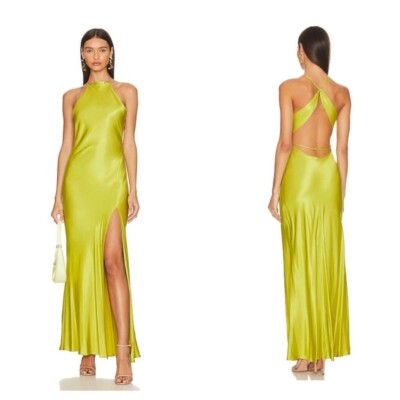 Bec + Bridge Teresa Halter Strappy Maxi Dress Wasabi Green Womens Size ...
