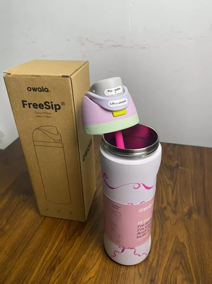 Owala Tied And True Pink Bows 24 Oz Freesip UO Exclusive Urban ...