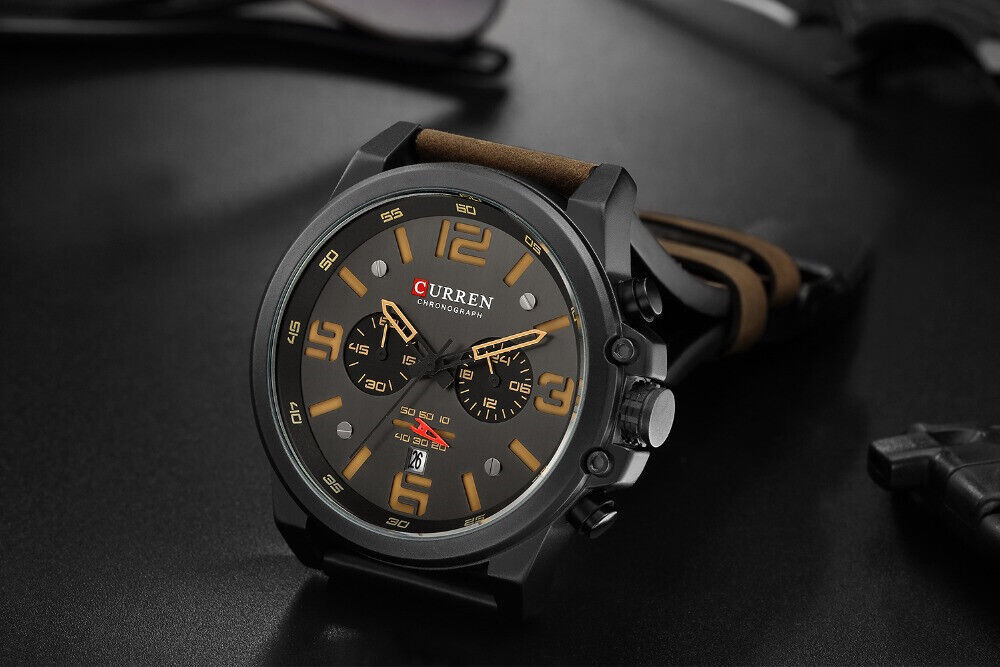 CURREN Men Watch Top Brand Men Military Sport Wristwatch Leather Quartz ...