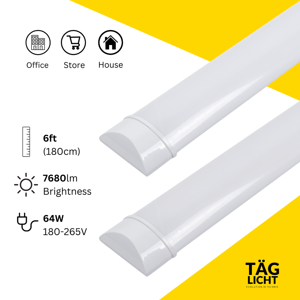 6ft LED Strip Lights for Kitchen Fluorescent Light Tubes Garage ...