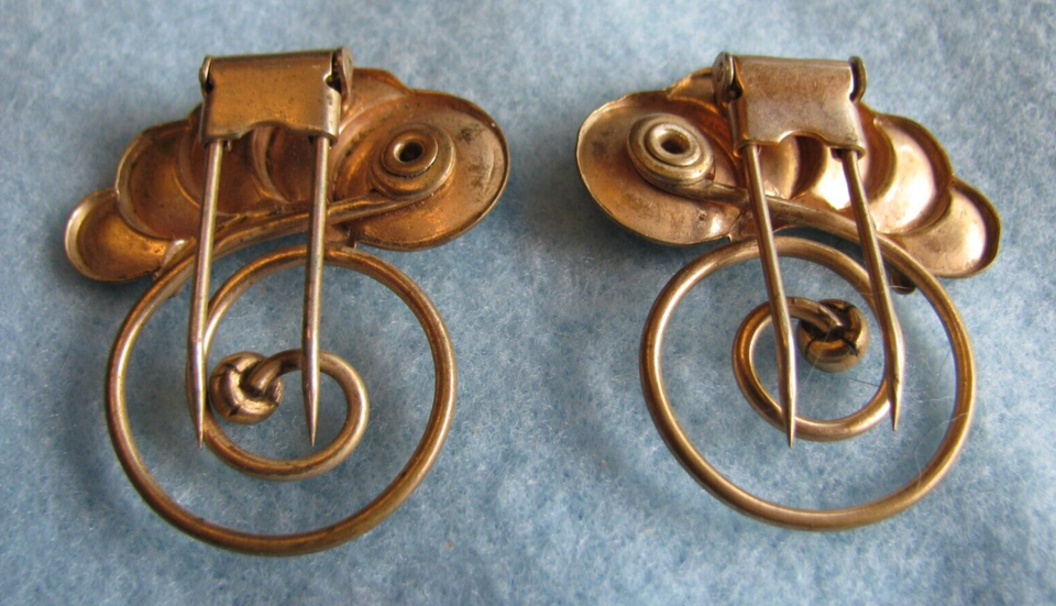 Pair of Vintage Fur Clips Gold Tone Art Deco | eBay