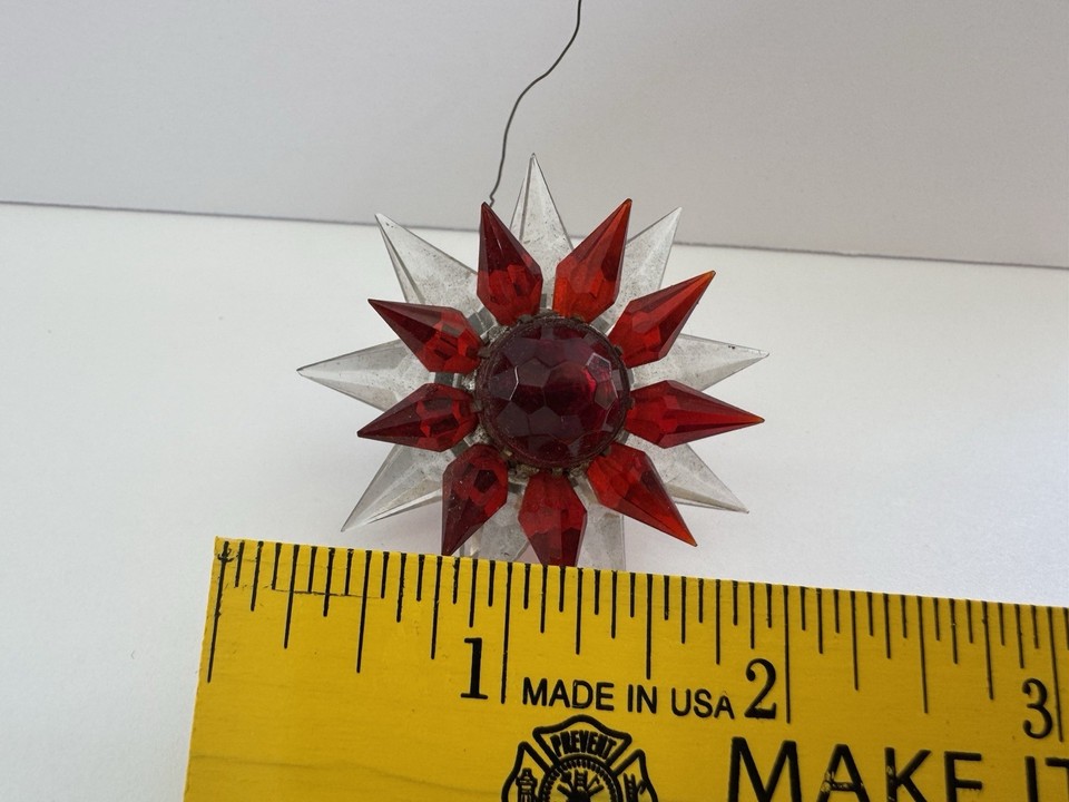 Antique Christmas Double Row MATCHLESS STAR Light Bulb C6 Clear Red ...