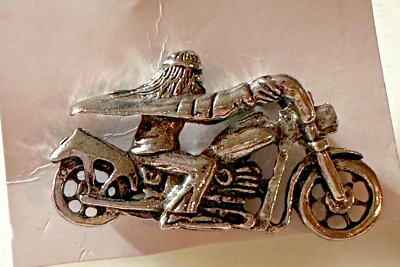 BRAND NEW SILVER METAL HAT PIN LAPEL PIN TAC BACK BIKER RIDING ...