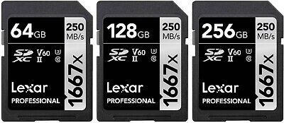 Lexar SD Professional 1667X 250MB/s Read Flash Memory Card 64GB 128GB ...