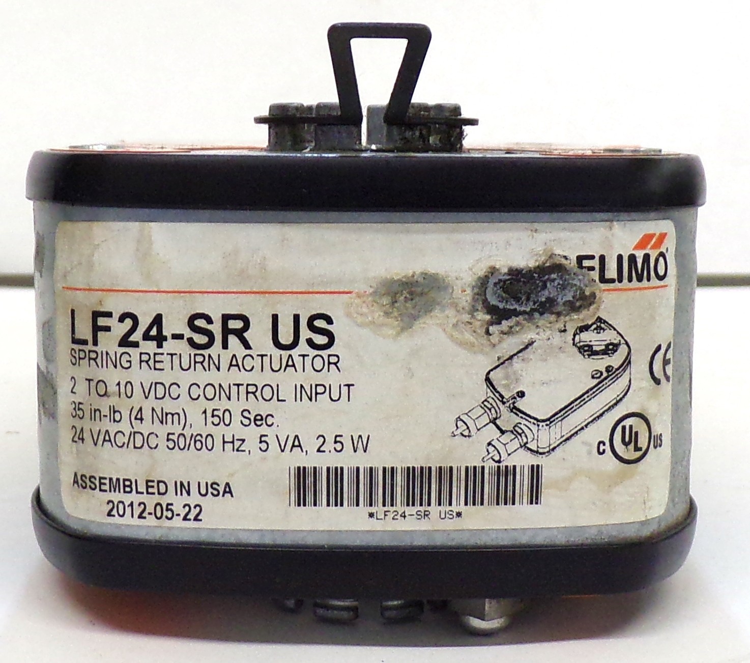 BELIMO SPRING RETURN ACTUATOR LF24-SR, 35IN-LB (4NM), 150S, 24VAC/DC ...