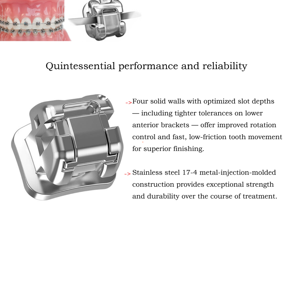 Dental Orthodontic Bracket Braces Metal Mini Standard Damon Q Roth MBT ...