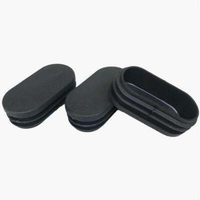 Oval Oblong Plastic Black Guard Plate End Cap Tube Insert Plug Rubber ...