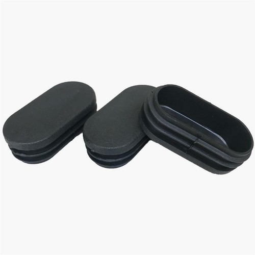 Oval Oblong Plastic Black Guard Plate End Cap Tube Insert Plug Rubber ...