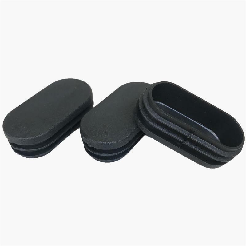 Oval Oblong Plastic Black Guard Plate End Cap Tube Insert Plug Rubber ...