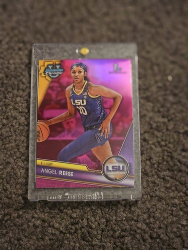 basketball cards 2024 Bowman Chrome U Angel Reese Pink #49 - LSU Tigers ...