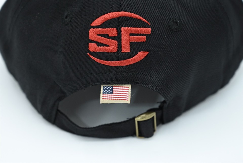 SUREFIRE LOGO HAT/BASEBALL CAP BLACK SUREFIRE "SF" LOGO/FLAG ON BACK ...