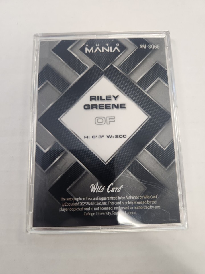 2023 Wild Card Auto Mania Riley Greene Autograph 27/50 | eBay