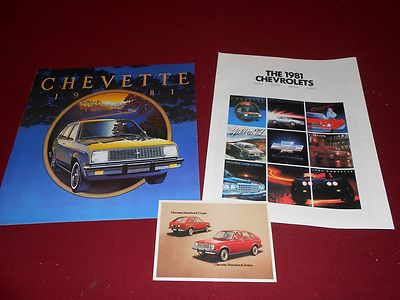 1981 CHEVY CHEVETTE BROCHURE + POSTCARD & '81 CHEVROLET FULL-LINE SALES ...