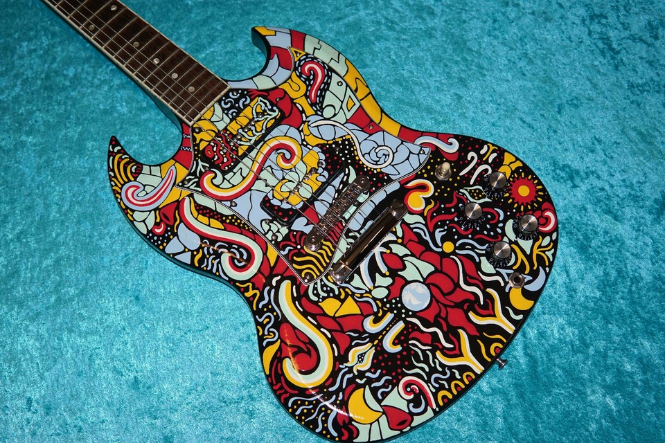 Custom Painted Gibson SG USA guitar vintage design | eBay
