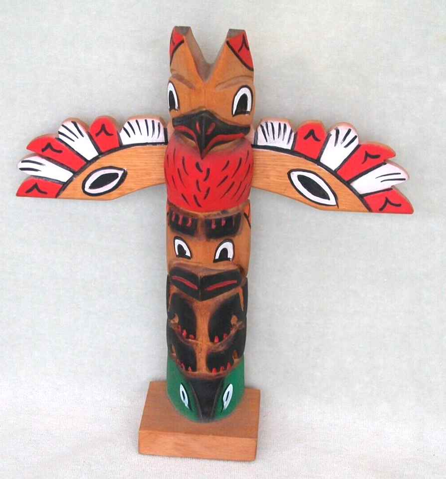 Vintage Prince Rupert 12" Native American Totem Pole HAIDA Ross C. Jobe ...