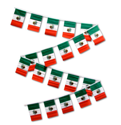 30ft Mexico String Flag Celebration Decor Bunting 12x18in Pennants | eBay