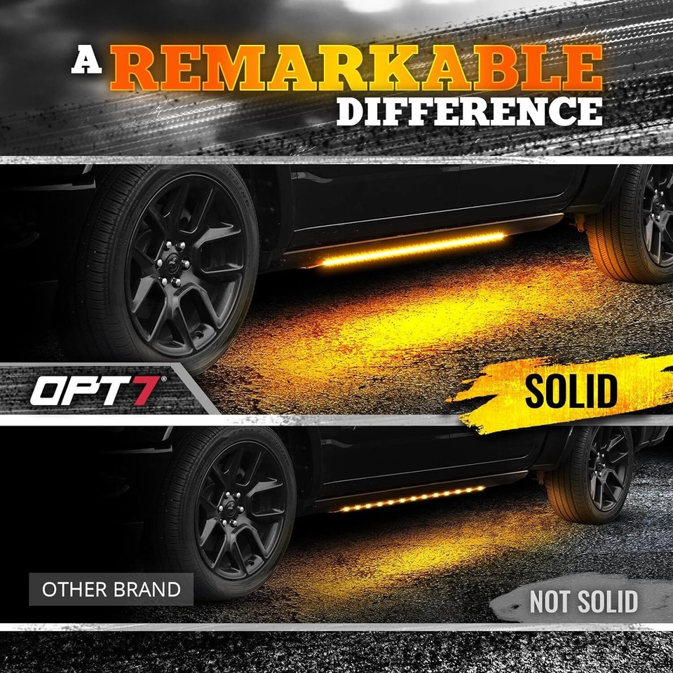 OPT7 86" Running Board LED Light Side Step Strip Bar Turn Signal Duty ...