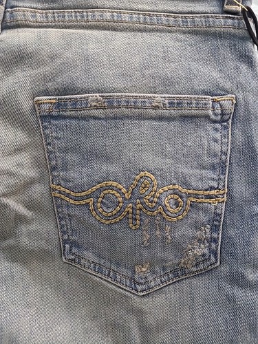 New Oro The Rista Denim Skinny Distressed Jeans Blue Size 30 X 31 | eBay