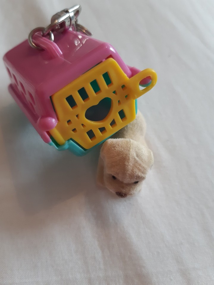 Puppy Go Bye Bye Vintage Pet Carrier Keyring With Flock Puppy | eBay UK