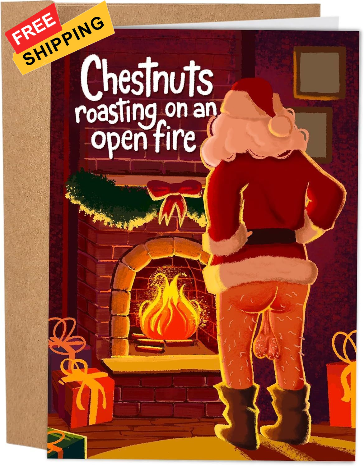 Sleazy Greetings Funny Christmas Card for Men or Women - Hilarious Red ...