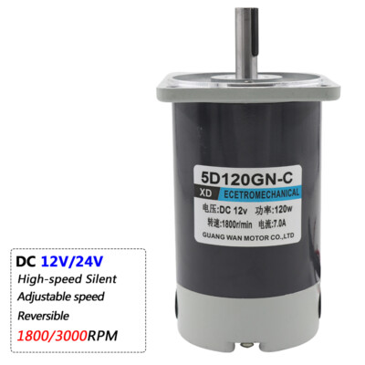 DC 12V/24V 120W Micro High-speed Silent Electric Motor 1800RPM 3000RPM ...