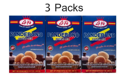 La Fe Colombian Pandebono Bread Mix 14 OZ - Pack of 3 boxes - Importado ...
