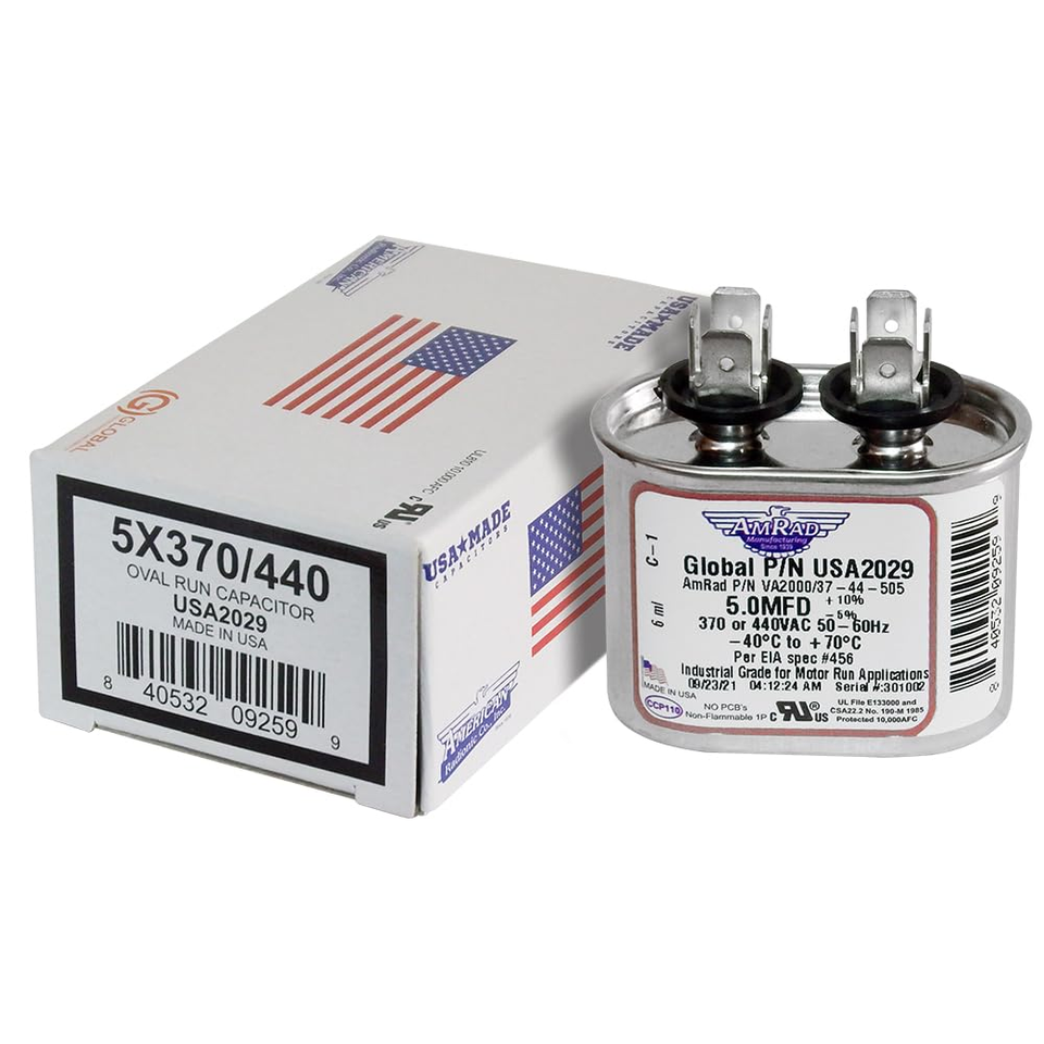 USA Made Replacement - 5 Uf/Mfd Oval Universal Run Capacitor ...