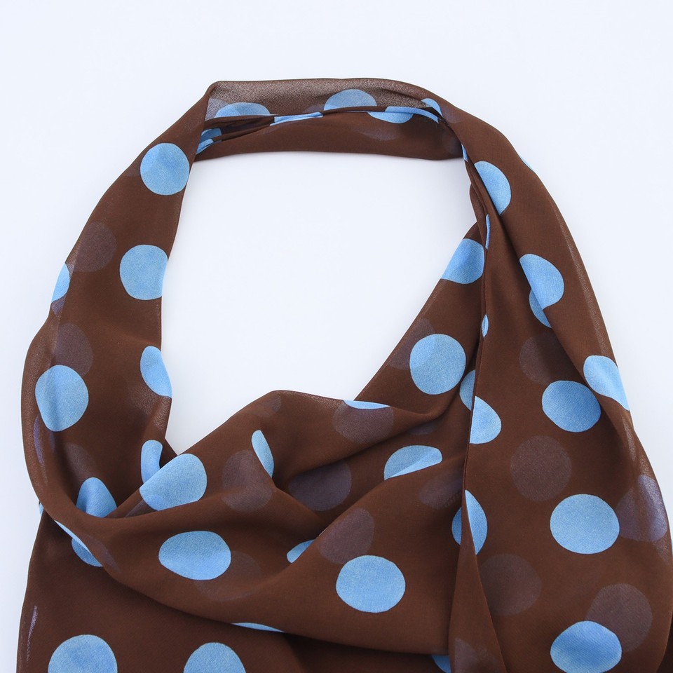 Thin Scarf Polka Dot Neck Top Asymmetrical Skirt Suit Women | eBay