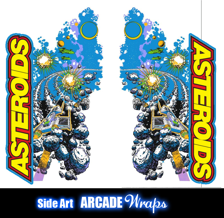 Asteroids Arcade Side Artwork Panel Stickers Graphics / Laminated All ...
