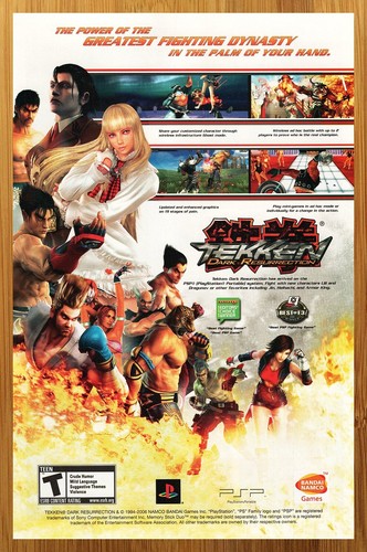 2006 Tekken Dark Resurrection PSP Vintage Print Ad/Poster Video Game ...