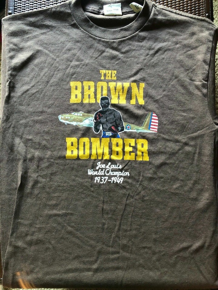Men's New Boxing Fight Joe Louis "Brown Bomber" Everlast T-Shirt Brown ...