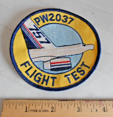Boeing 757 Pratt & Whitney 2037 Engine Flight Test Patch 4" Diameter ...