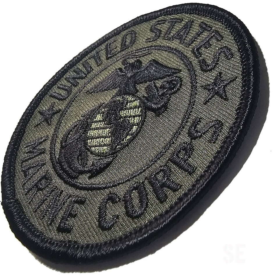 Marine Corps Patch Subdued Olive Drab w OD Black EGA Embroidered USA USMC | eBay