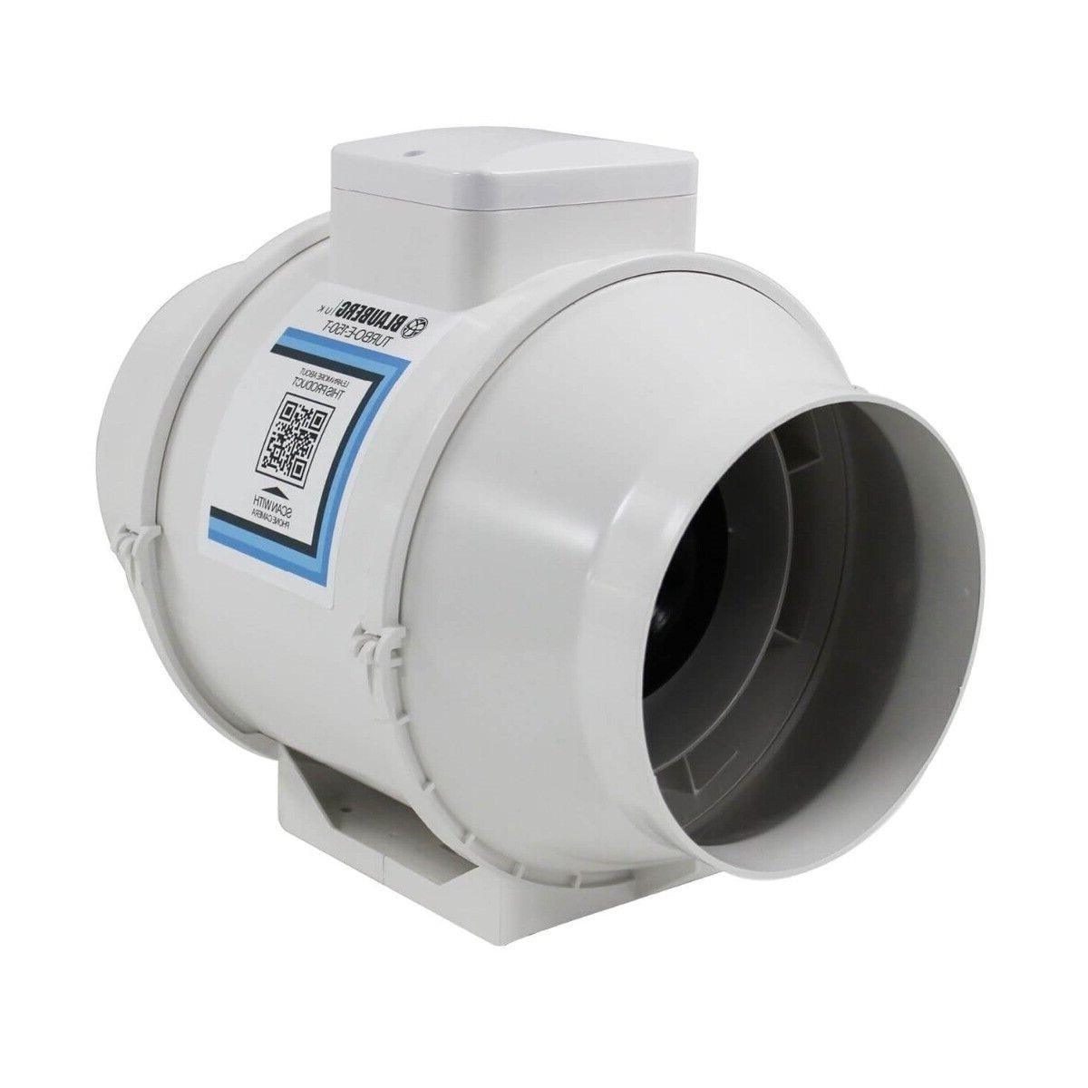 Blauberg TURBO E-100 Timer 100mm Inline Mixed Flow Extractor Fan ...