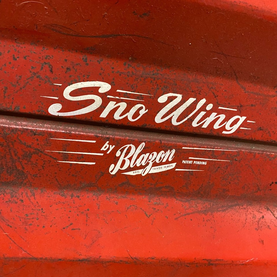 Vintage Sno Wing Blazon Red Metal Triangle Shaped Snow Sled Classic ...