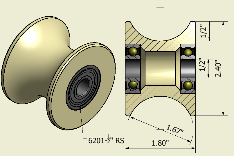 2.4 Inch Nylon Pulley Wheel Various Groove Sizes to Choose 1/2 inch ...